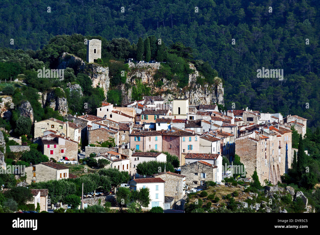 Europe, France, Var, Chateaudouble. The perched village Stock Photo - Alamy