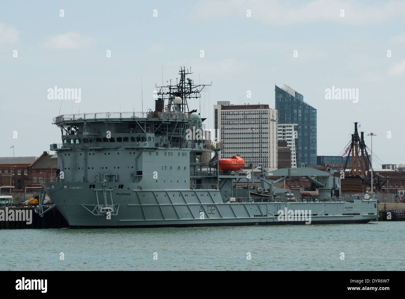 RFA Diligence (A132) at the Royal Navy base, Portsmouth Harbour ...