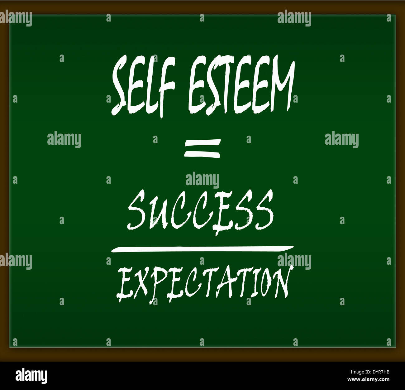 Self esteem formula on green background and brown frame Stock Photo - Alamy