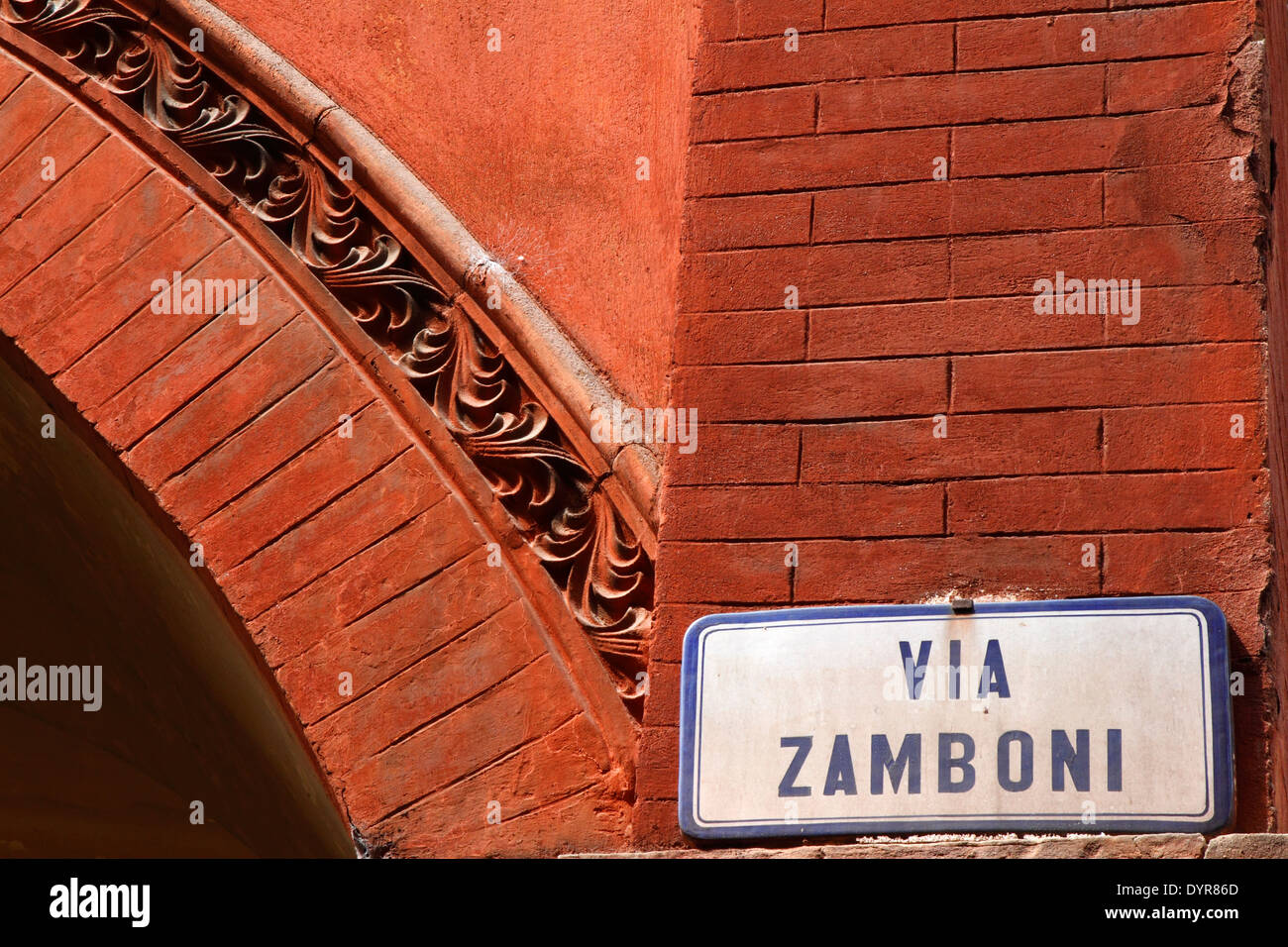 Via Zamboni street sign Stock Photo - Alamy