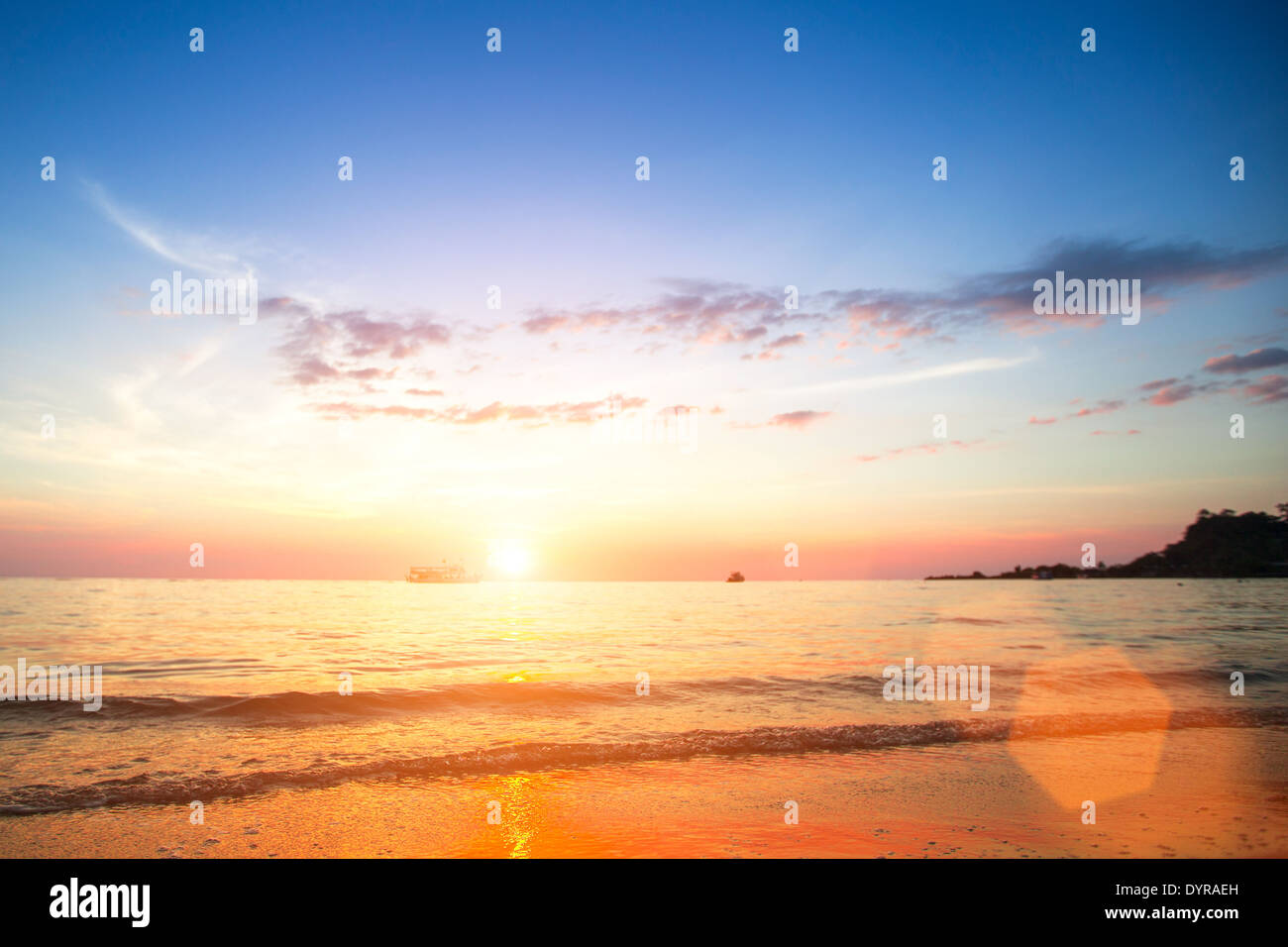 Sunset over ocean. Nature composition Stock Photo - Alamy