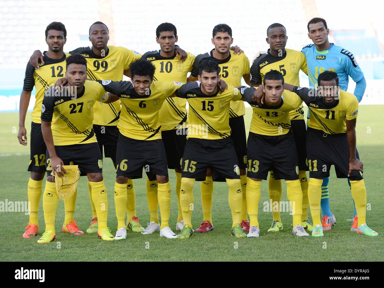 Kuwait City, Kuwait. 24th Apr, 2014. Players of Oman's fanja SC pose ...