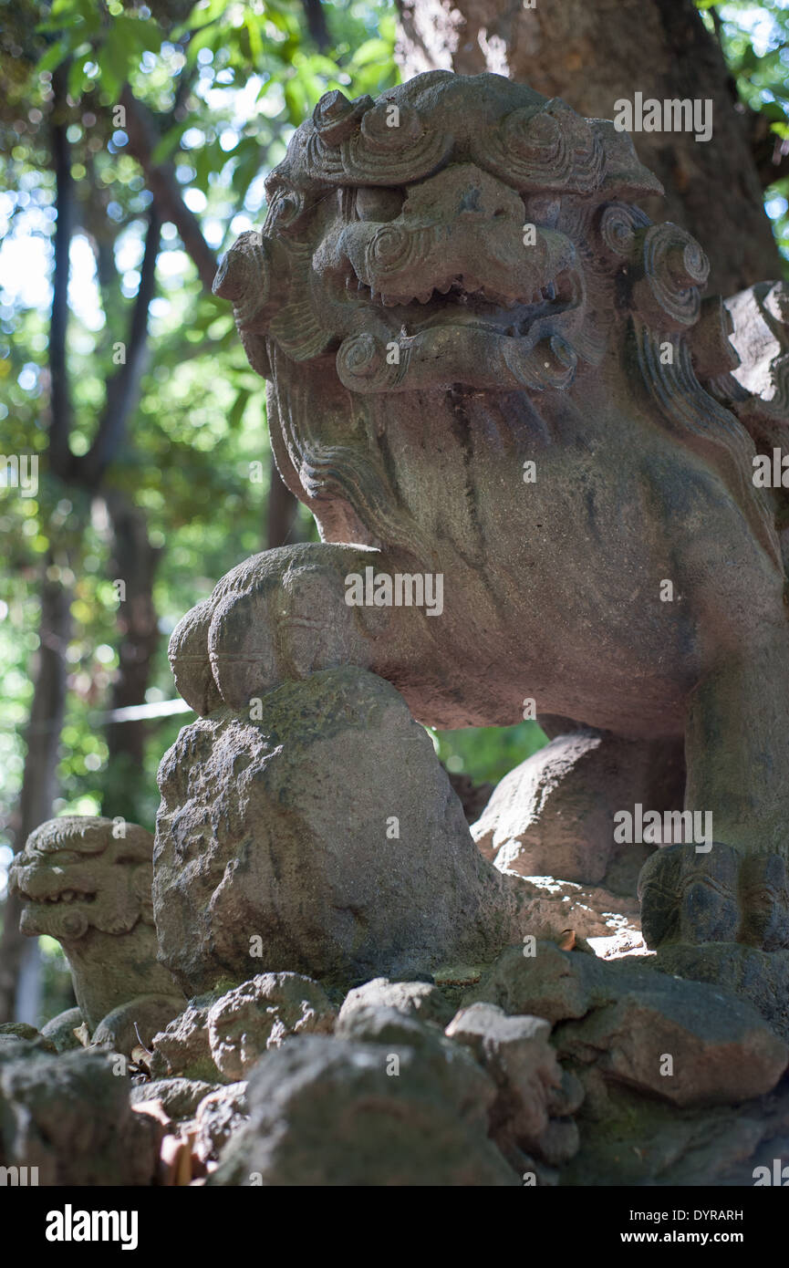 Komainu statue at a temple In Tokyo, Japan Stock Photo - Alamy
