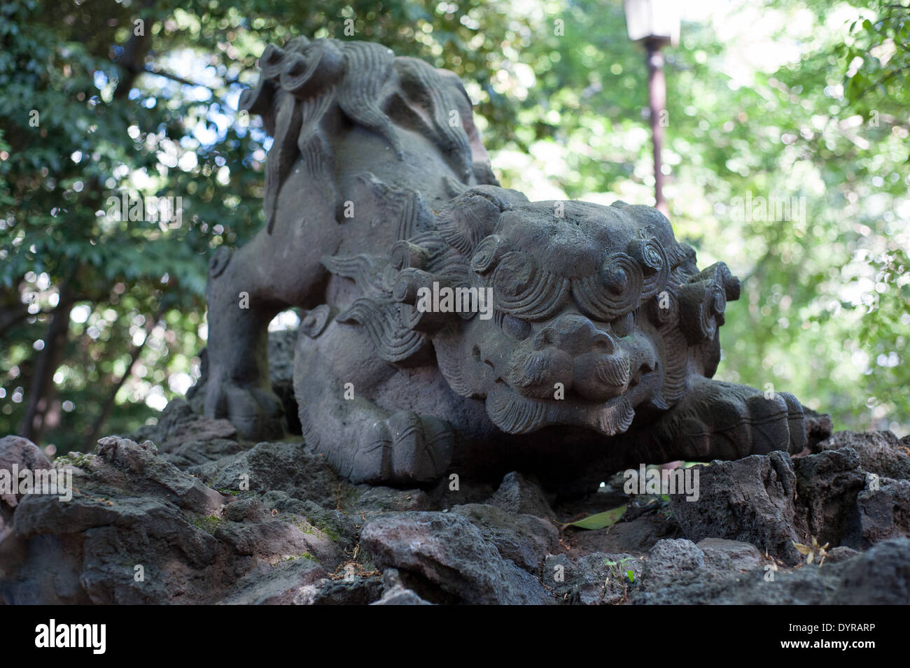 Komainu statue at a temple In Tokyo, Japan Stock Photo - Alamy