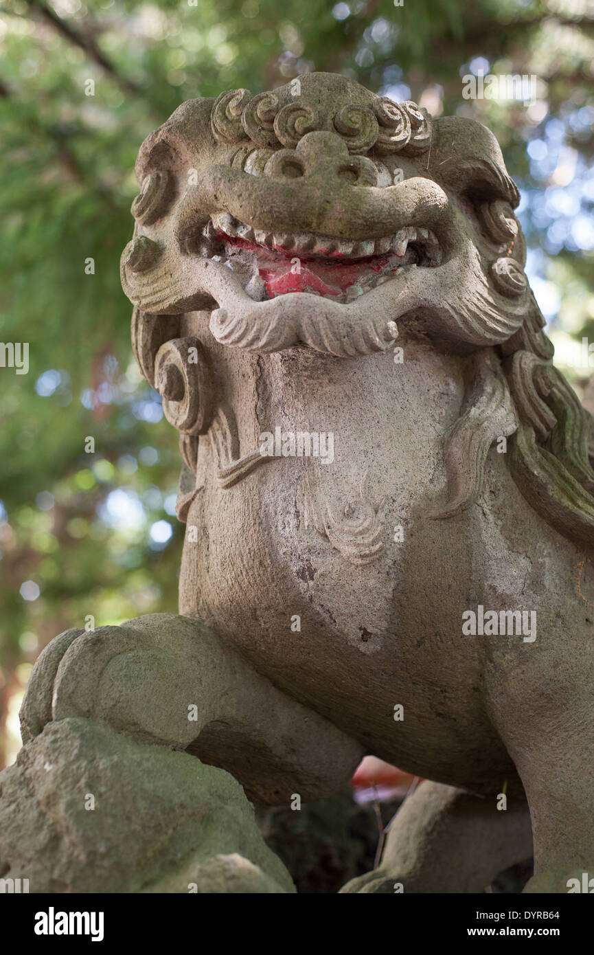 Komainu statue at a temple In Tokyo, Japan Stock Photo - Alamy