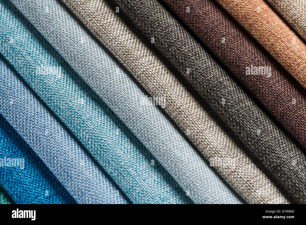 Closeup detail of multi color fabric texture samples Stock Photo - Alamy