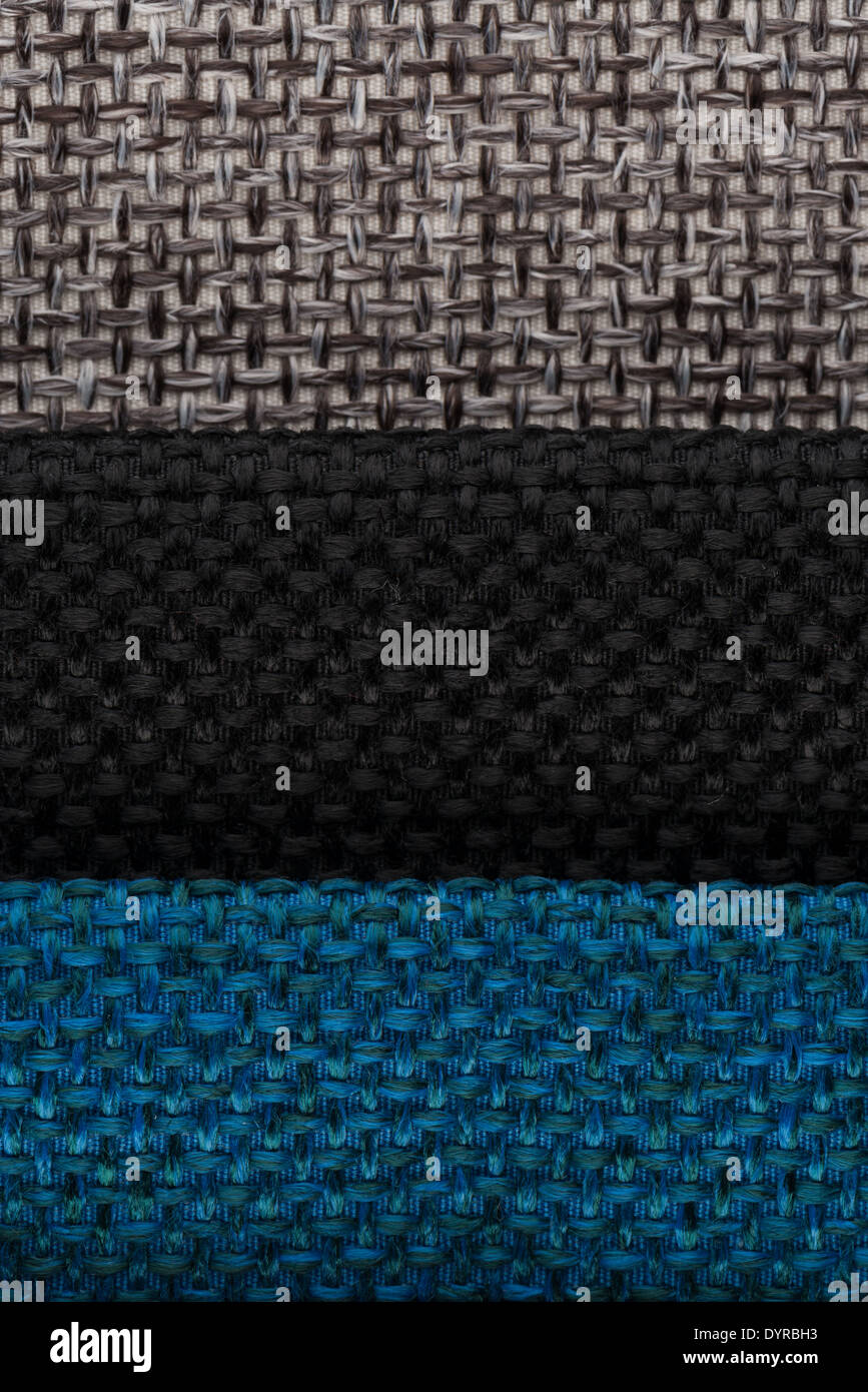 Closeup detail of multi color fabric texture samples Stock Photo - Alamy