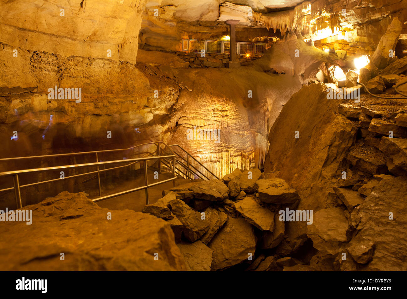 Mammoth Caves National Park showing the formation "Frozen Niagara Stock ...