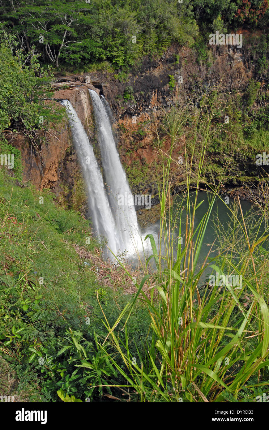 Remote waterfall in Hawaii Stock Photo - Alamy