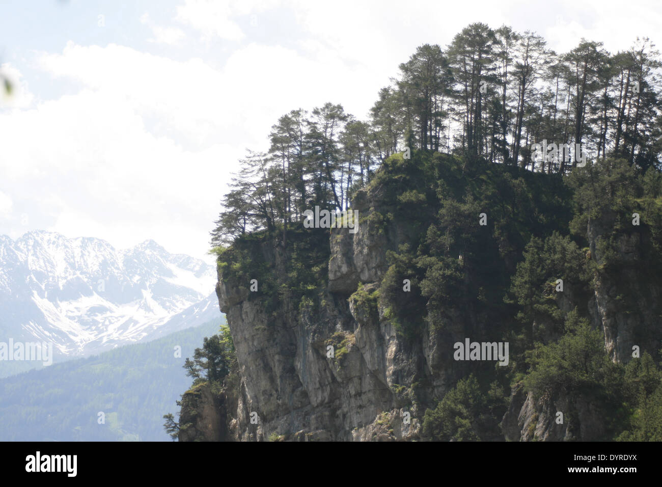 Savage rock, trees on its point Stock Photo - Alamy