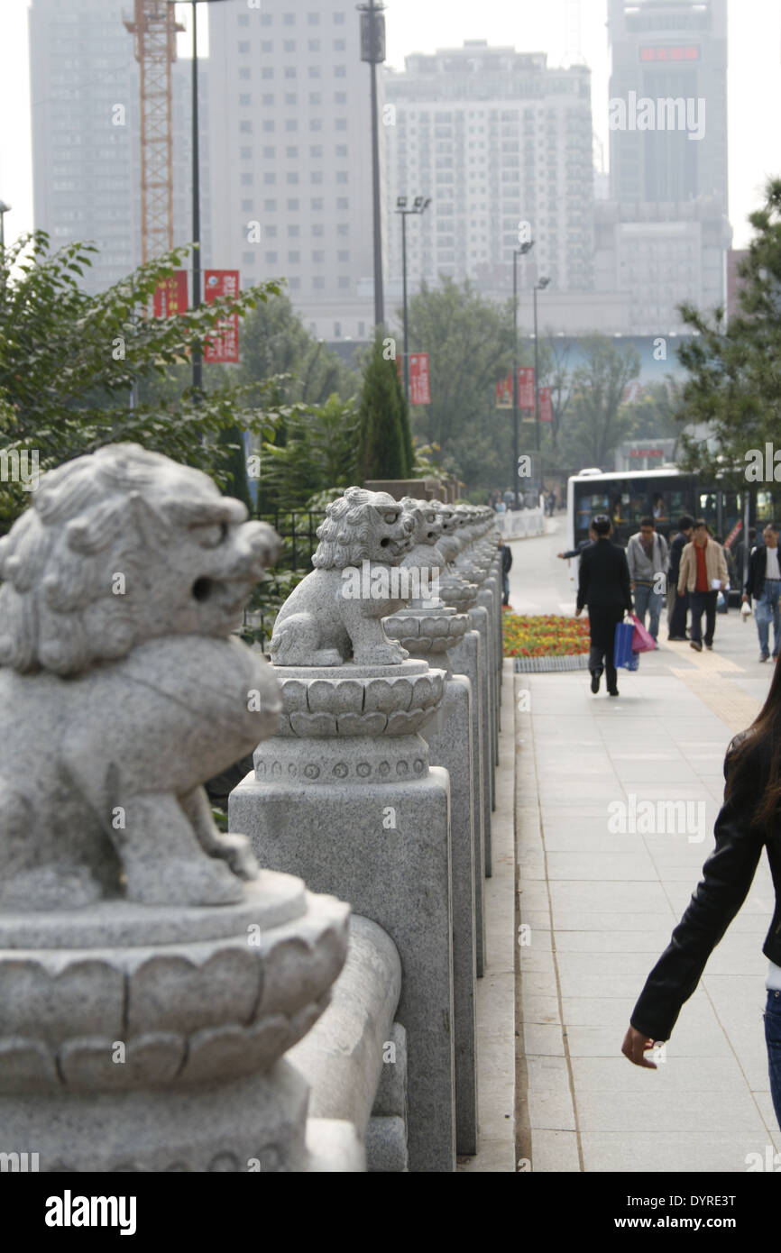 downtown of Xian, View over a bridge Stock Photo - Alamy
