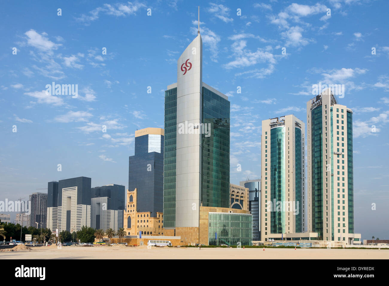 The commercial district of Doha 2007 with a sparse scattering of new ...