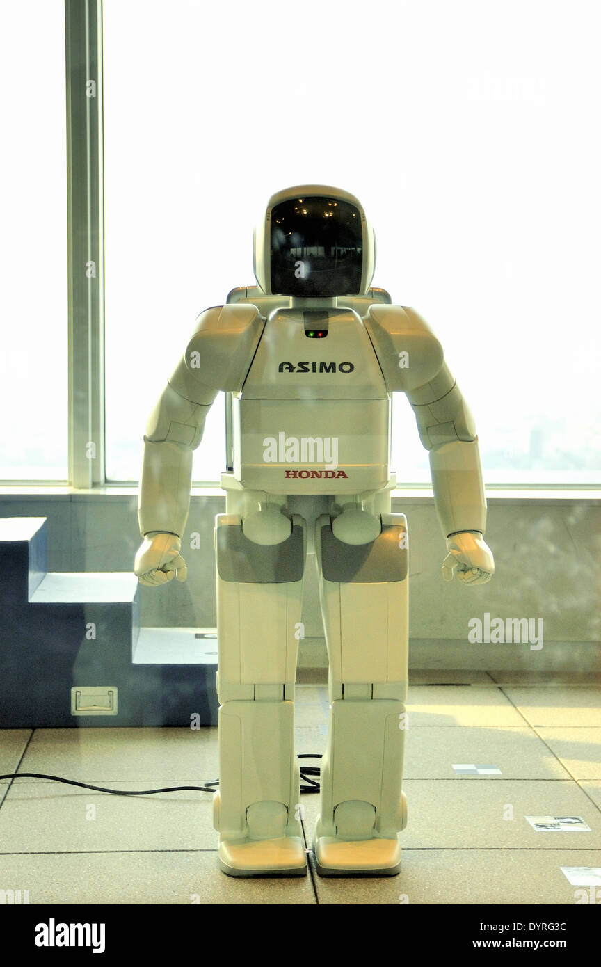 Asimo a humanoid robot (created by Honda) giving a performance, Tokyo ...