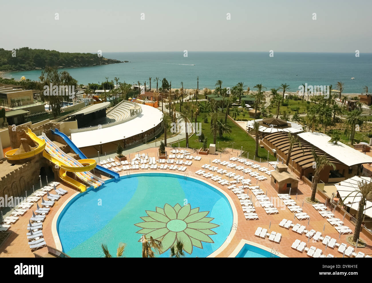 Terrain, landscape and swimming pools high class hotel of Anatolian ...