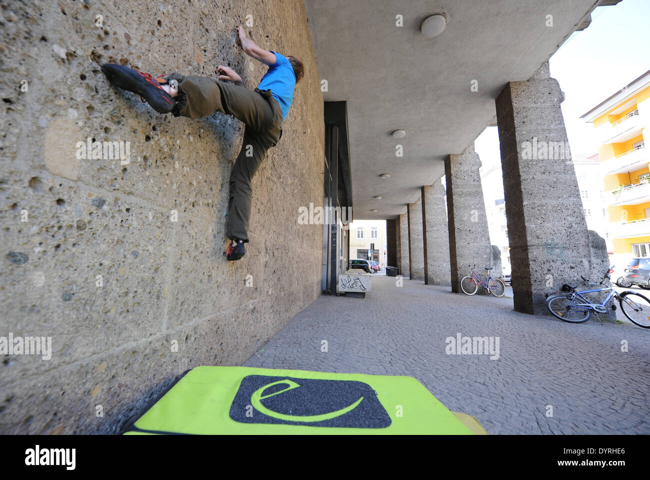 A building climber in Munich, 2011 Stock Photo - Alamy