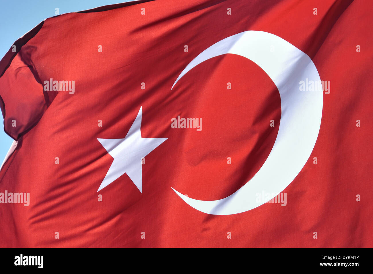 Flag of Turkey swaying in the wind Stock Photo - Alamy