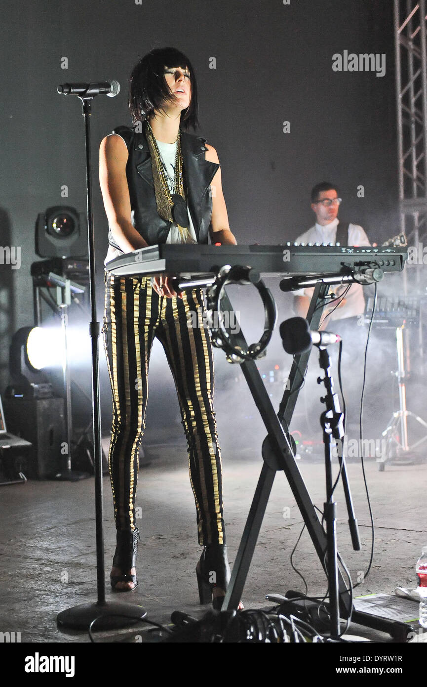 Austin, Texas, USA. 22nd Apr, 2014. Sarah Barthel of the duo Phantogram ...