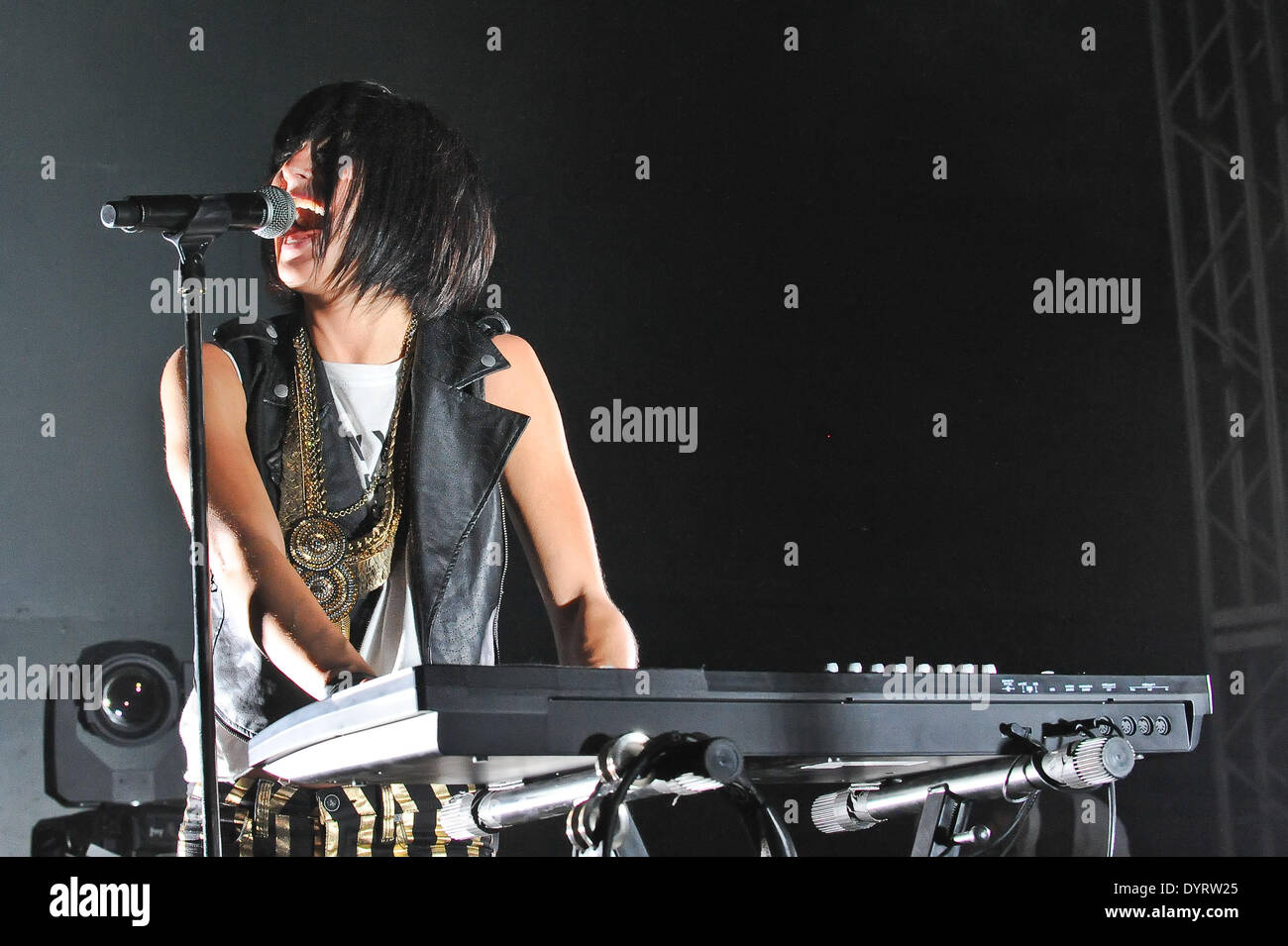 Austin, Texas, USA. 22nd Apr, 2014. Sarah Barthel of the duo Phantogram ...