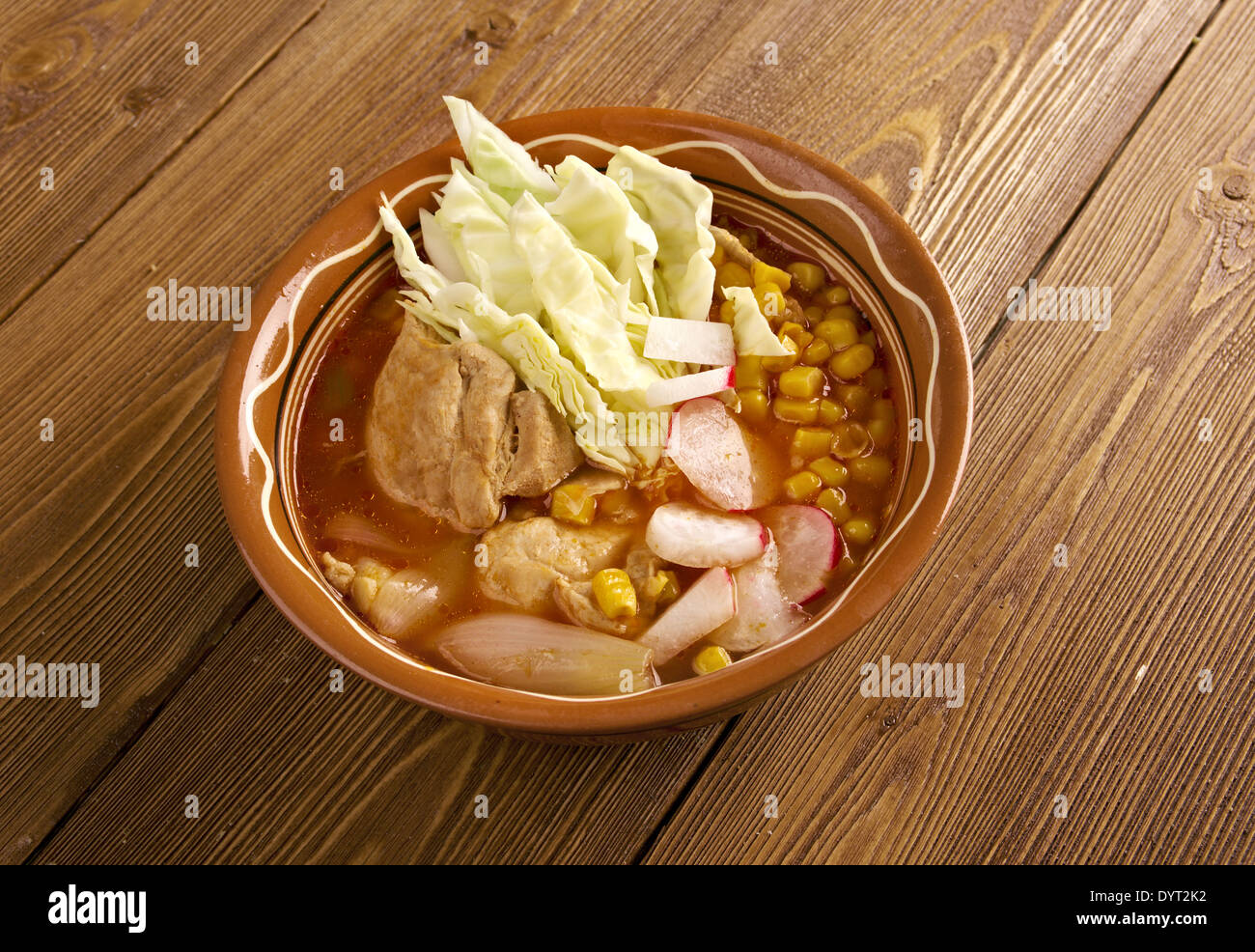 pozole - traditional pre-Columbian soup or stew from Mexico Stock Photo ...