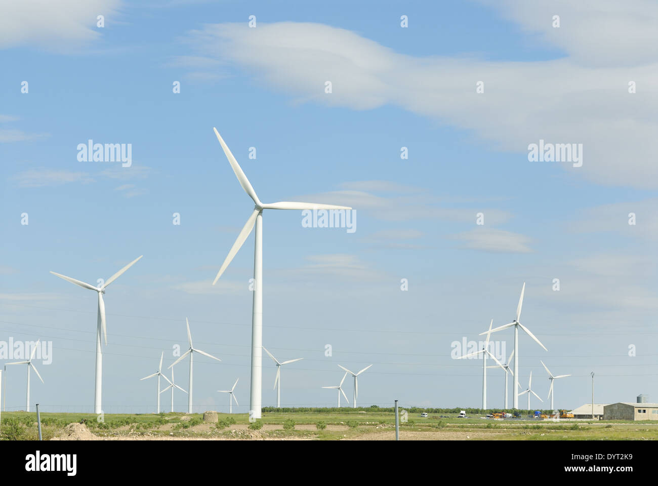 wind generators or turbines at an industrial wind power plant, Spain ...