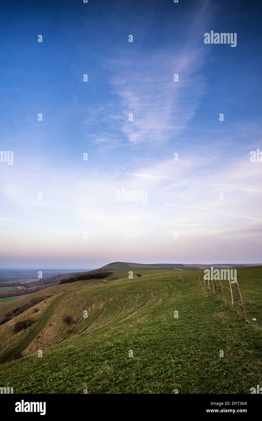 Beautiful sunset sky over countryside landscape in Summer Stock Photo ...