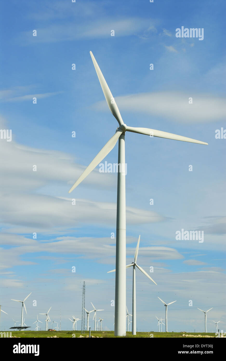 wind generators or turbines at an industrial wind power plant, Spain ...