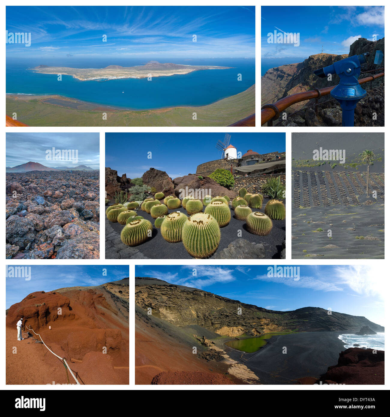 Photo collage from one of the Spanish Canary Islands on Atlantic Ocean ...