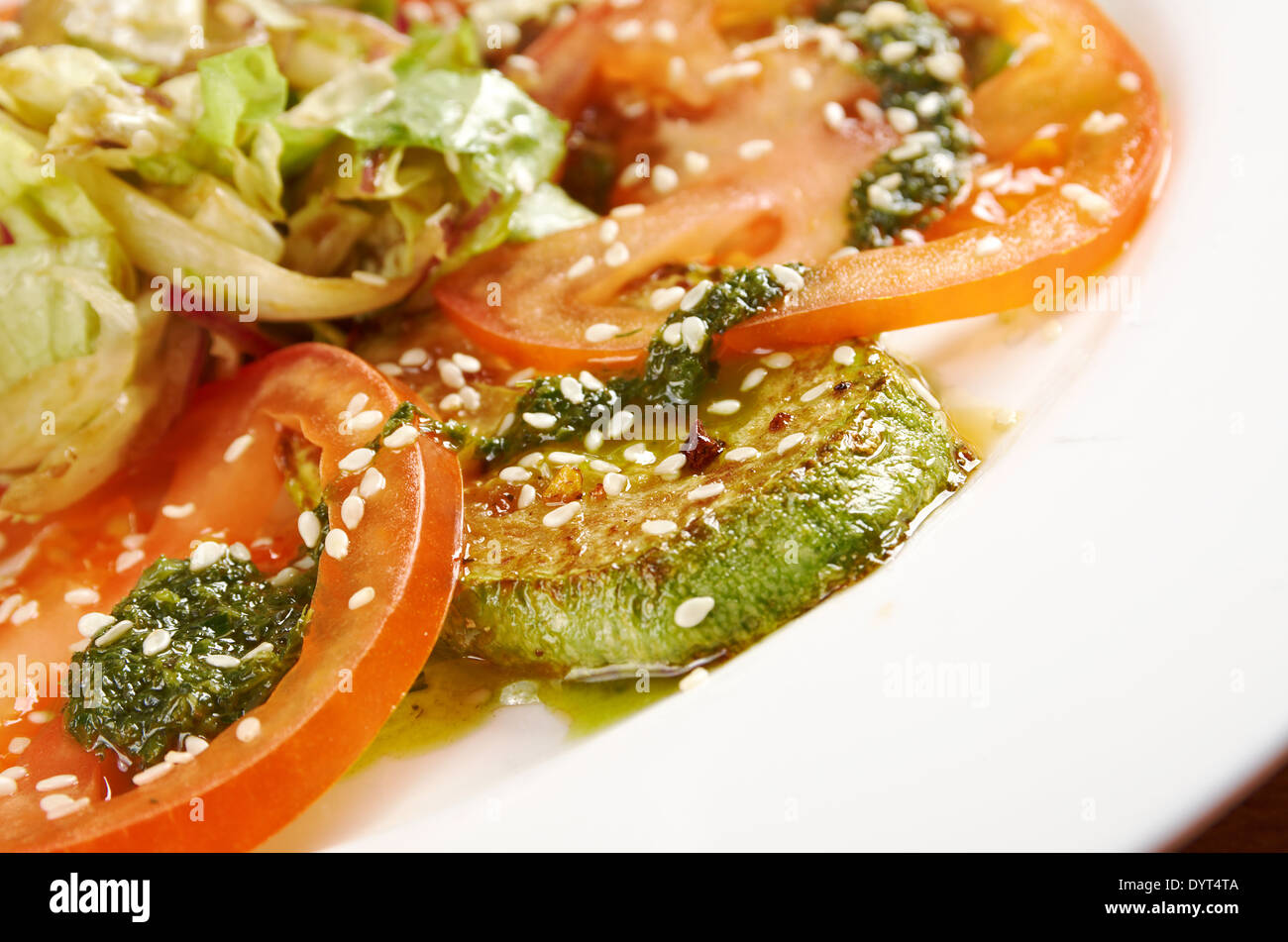 Tasty roasted marrow and tomato.Stir Fried Vegetables roasted .Shallow ...