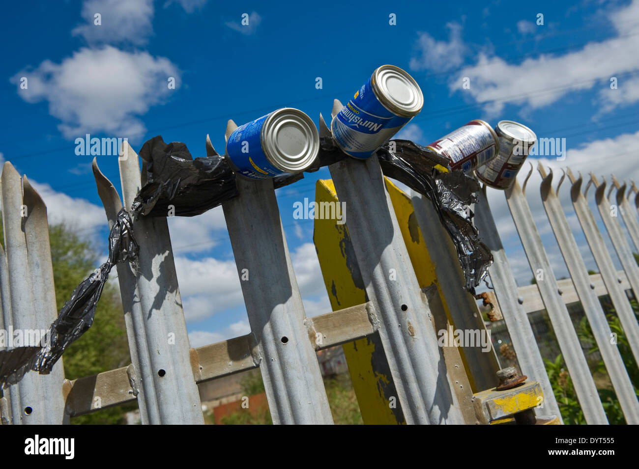 Street litter on industrial fence Newport South Wales UK Stock Photo ...