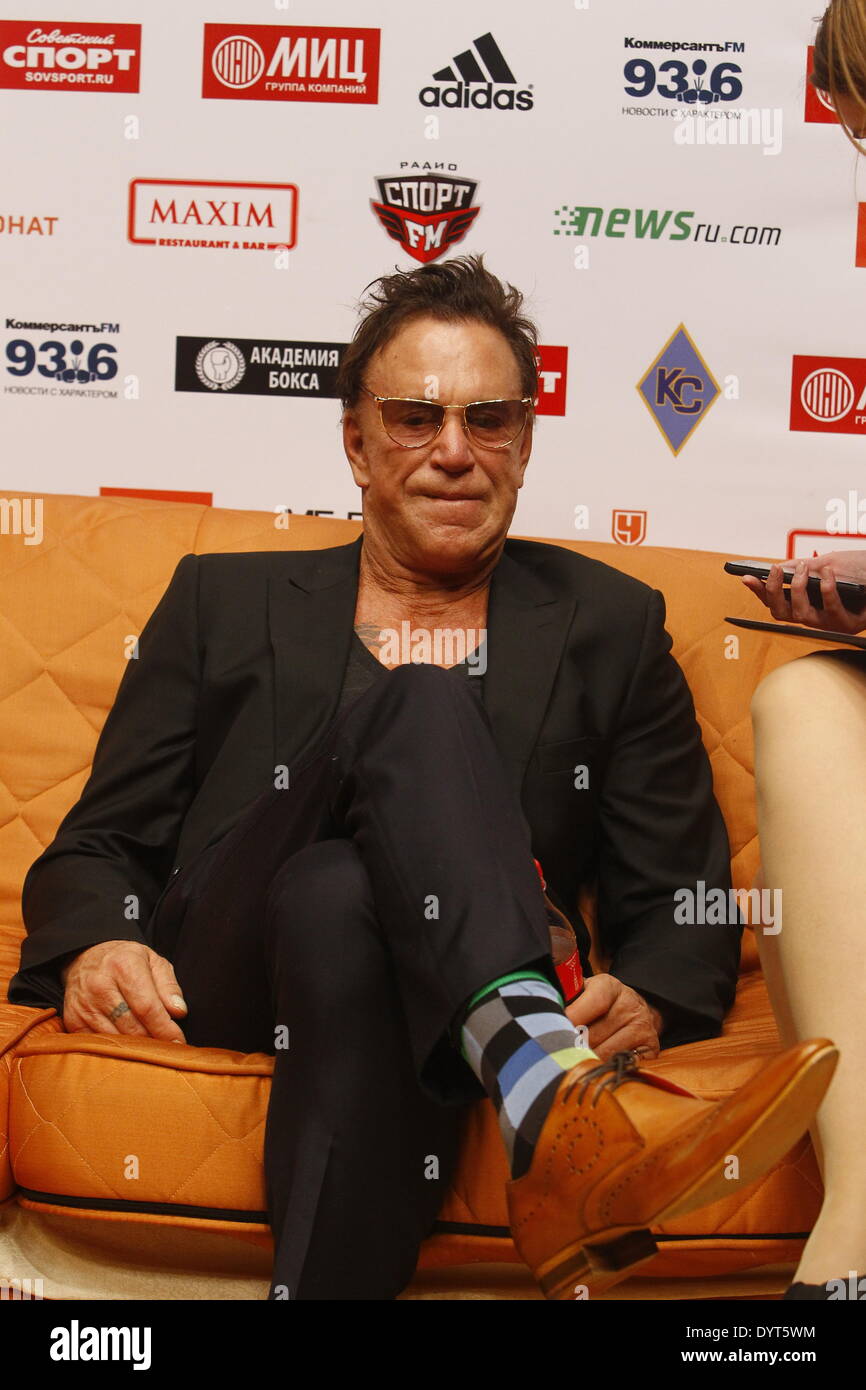 Moscow, Russia. 24th April 2014. Mickey Rourke is attending the ...