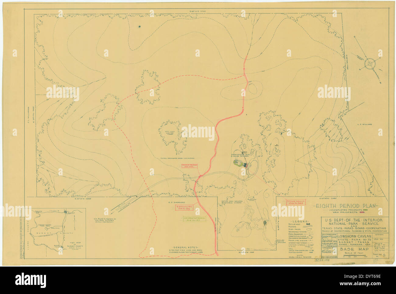 This base map of Longhorn Cavern State Park in Texas was developed by ...