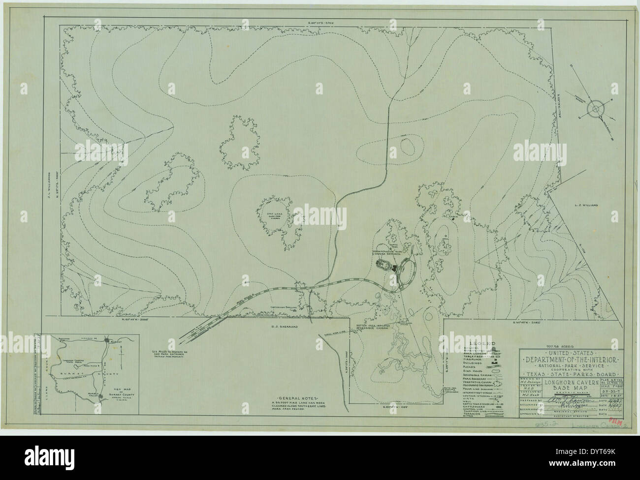 This map of Longhorn Cavern State Park highlights the work of the ...