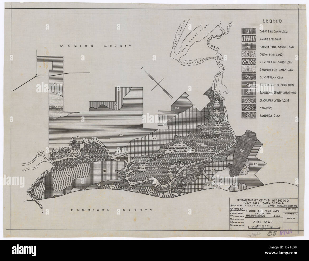 This historical soil map from Caddo Lake State Park, created by the ...