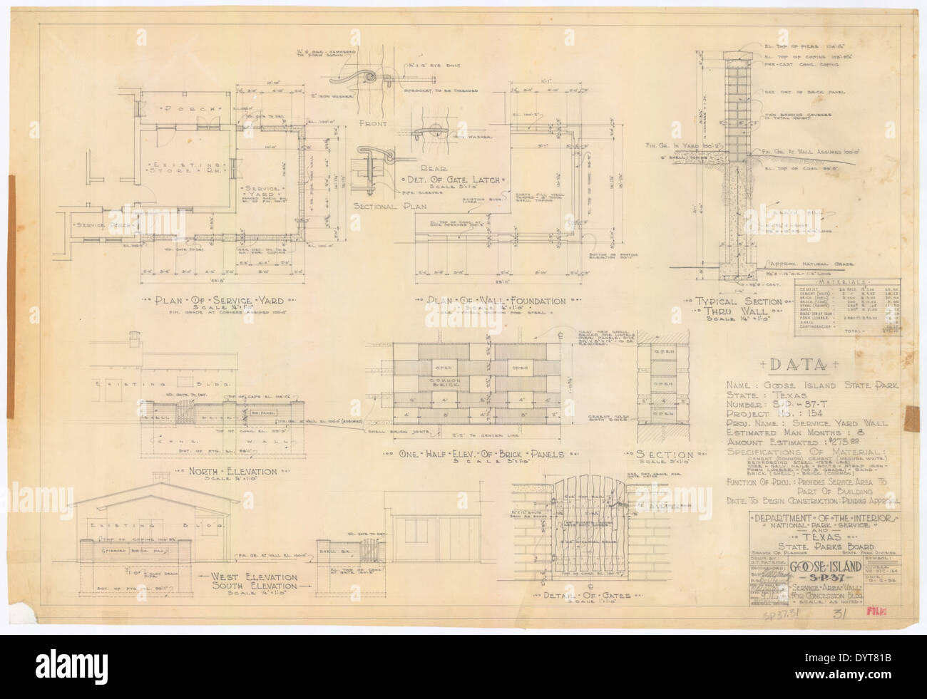 The service area wall for the concession building at Goose Island State ...