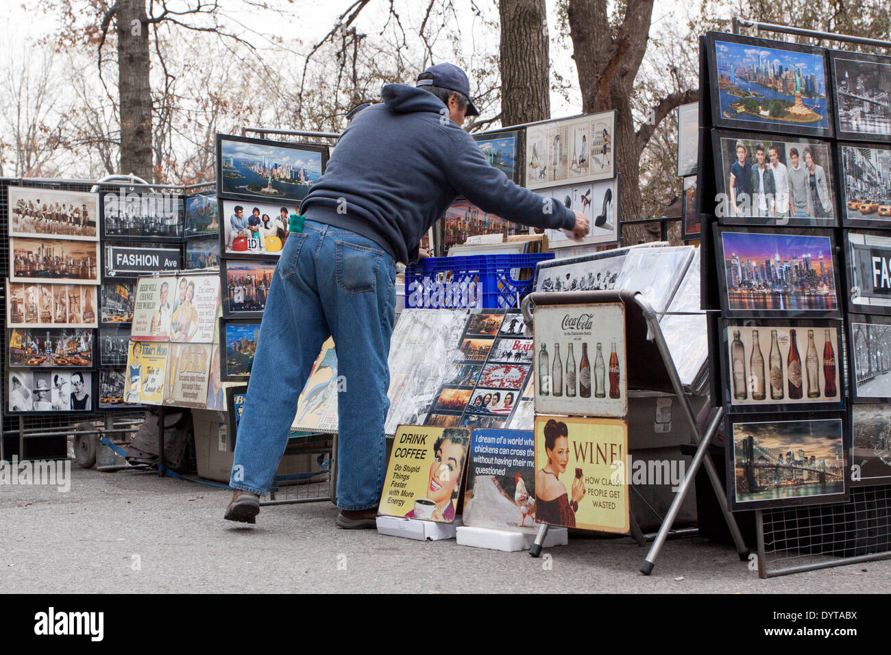 new york city street seller, paintings Stock Photo - Alamy