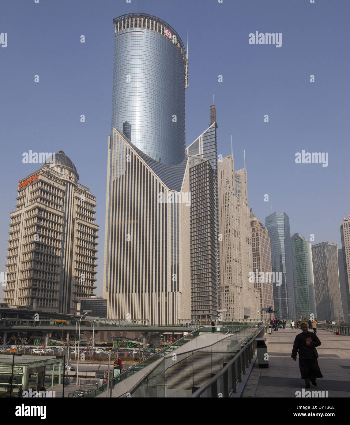 People walk at the Pudong Financial district in Shanghai Stock Photo ...