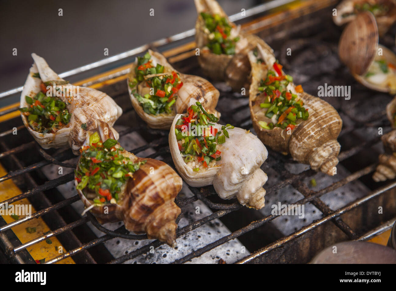 Cooked conch are selling in a market in xiamen hi-res stock photography ...