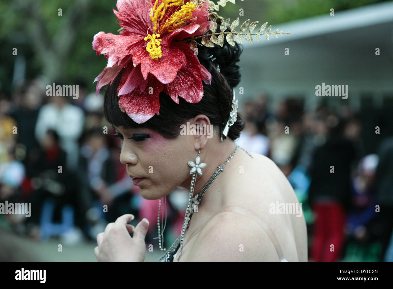 A performance group made up of all male performer dressed as woman ...