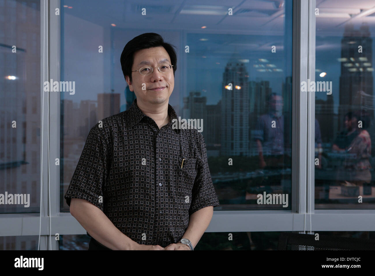 Poses for a picture at the google offices in shanghai hi-res stock ...
