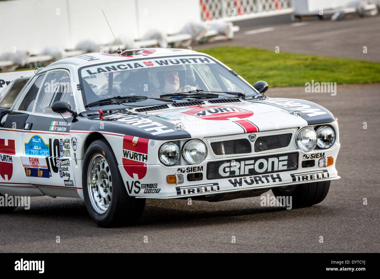 1983 Lancia 037 Group B rally car with driver Tony Hart. 72nd Goodwood ...