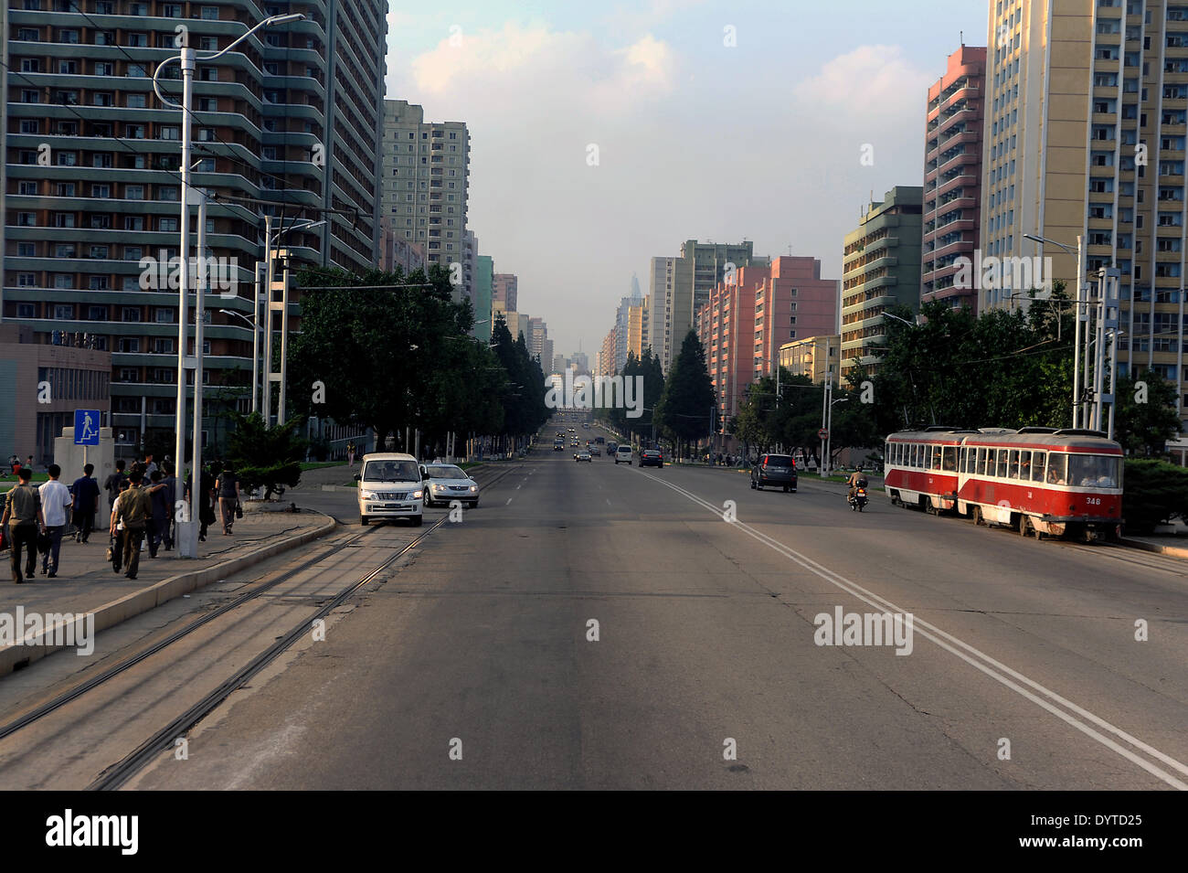 A wide and empty street in Pyongyang Stock Photo - Alamy