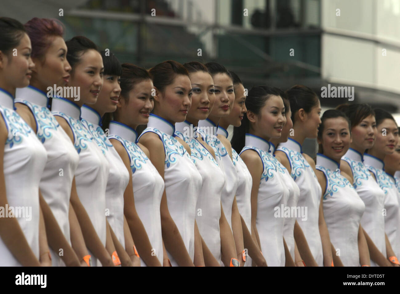 Hostess stand at the shanghai international circuit in shanghai hi-res ...