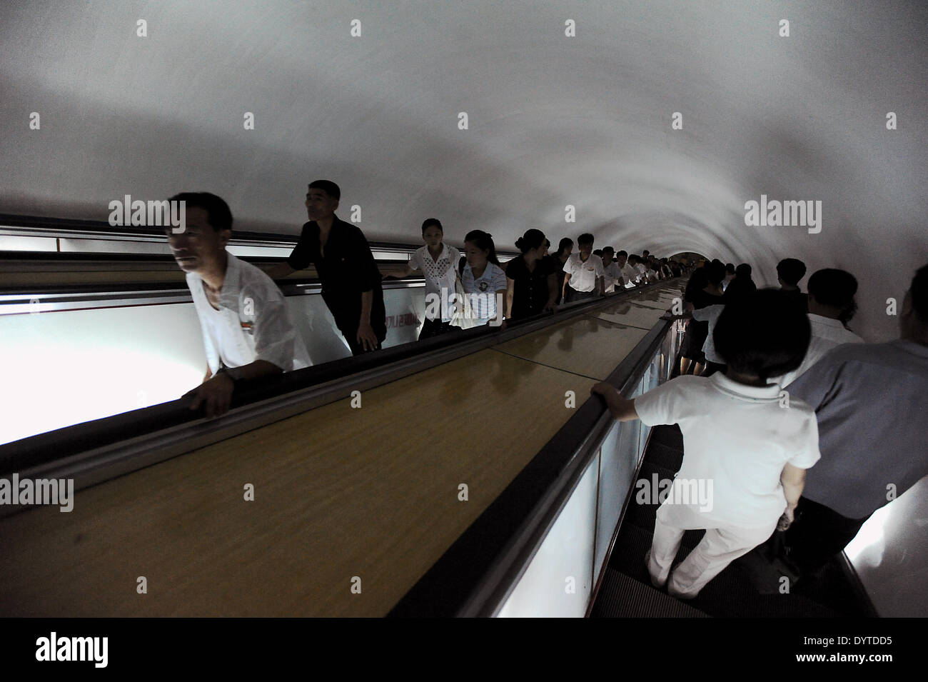 Metro escalator in pyongyang hi-res stock photography and images - Alamy