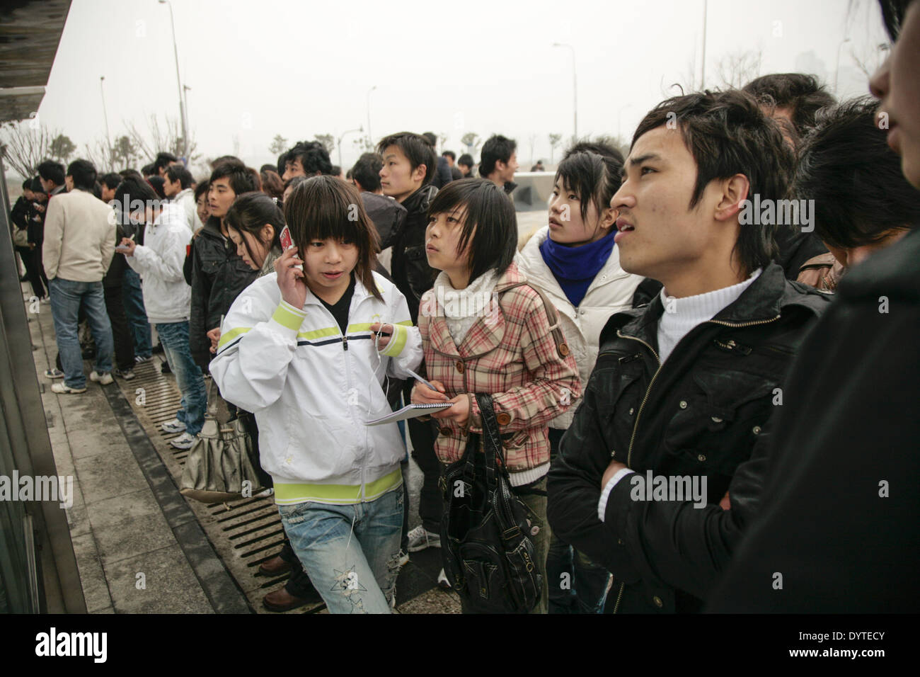 Young people looks for job outside a job center Stock Photo - Alamy