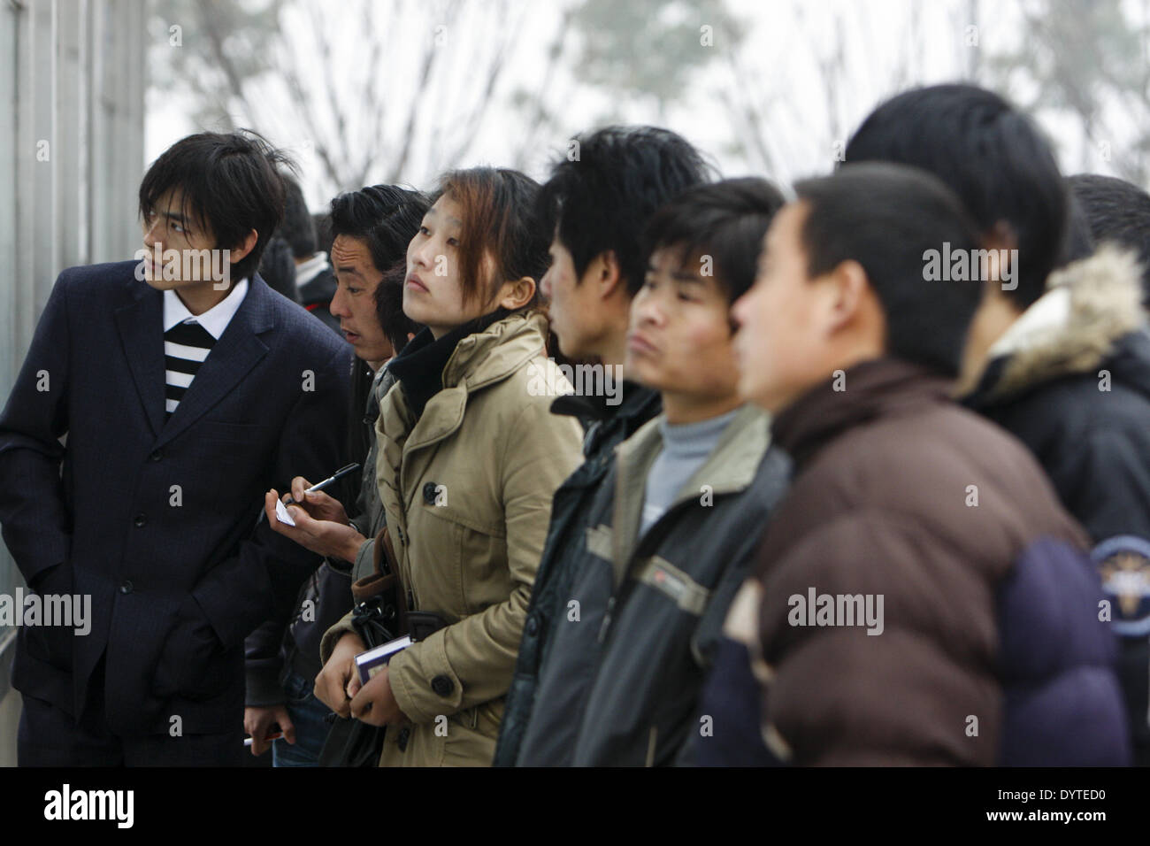 Young people looks for job outside a job center Stock Photo - Alamy
