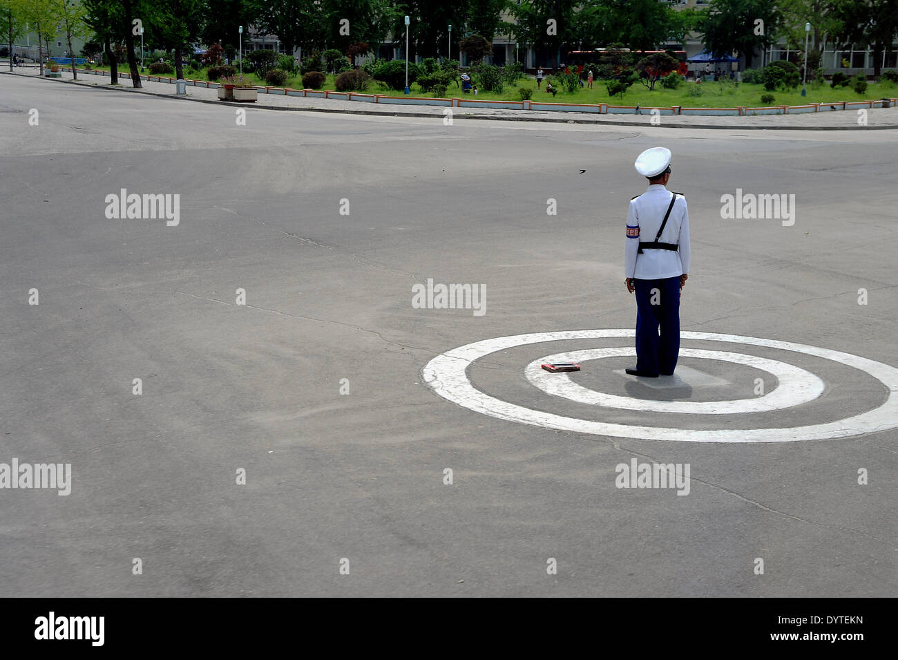 North Korean Traffic guard Stock Photo - Alamy