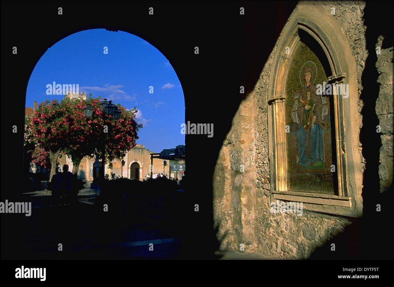Mosaic at the Square of the 9th April (Piazza IX Aprile) in Taormina ...
