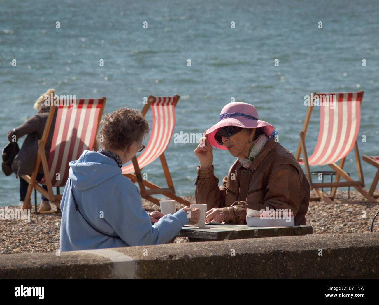 Two old ladies sitting in hi-res stock photography and images - Alamy