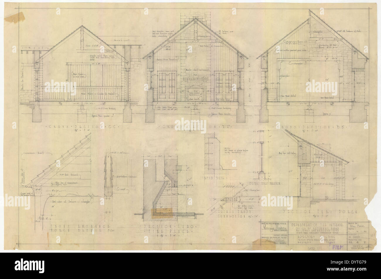 This image shows the Refectory Building at Bastrop State Park in Texas ...