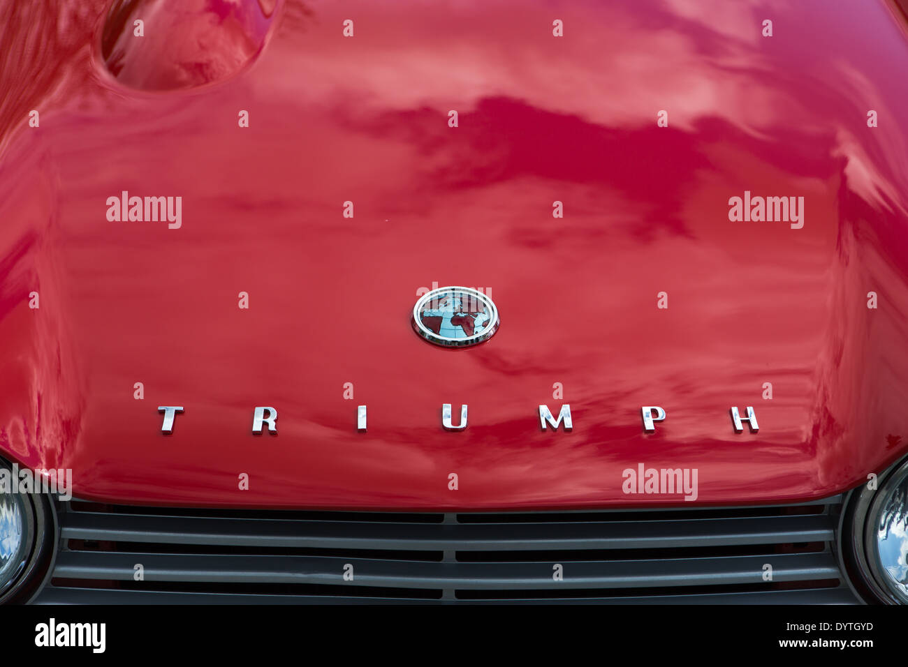 A fully restored red Triumph TR4a sports car Stock Photo - Alamy